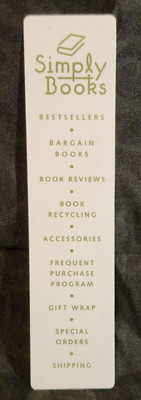 Simply Books Bookstore Paper Bookmark | eBay