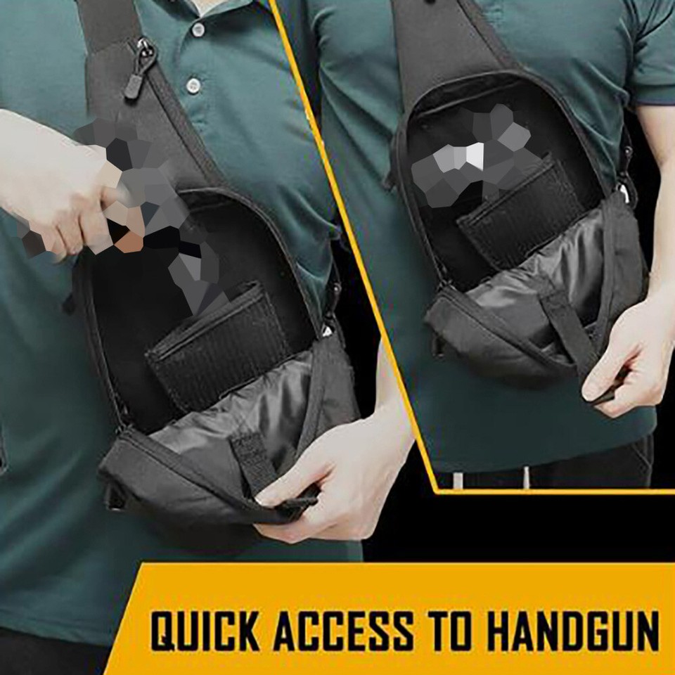 US Tactical Bag Pistol Holster Concealed Carry Chest Crossbody Pack ...