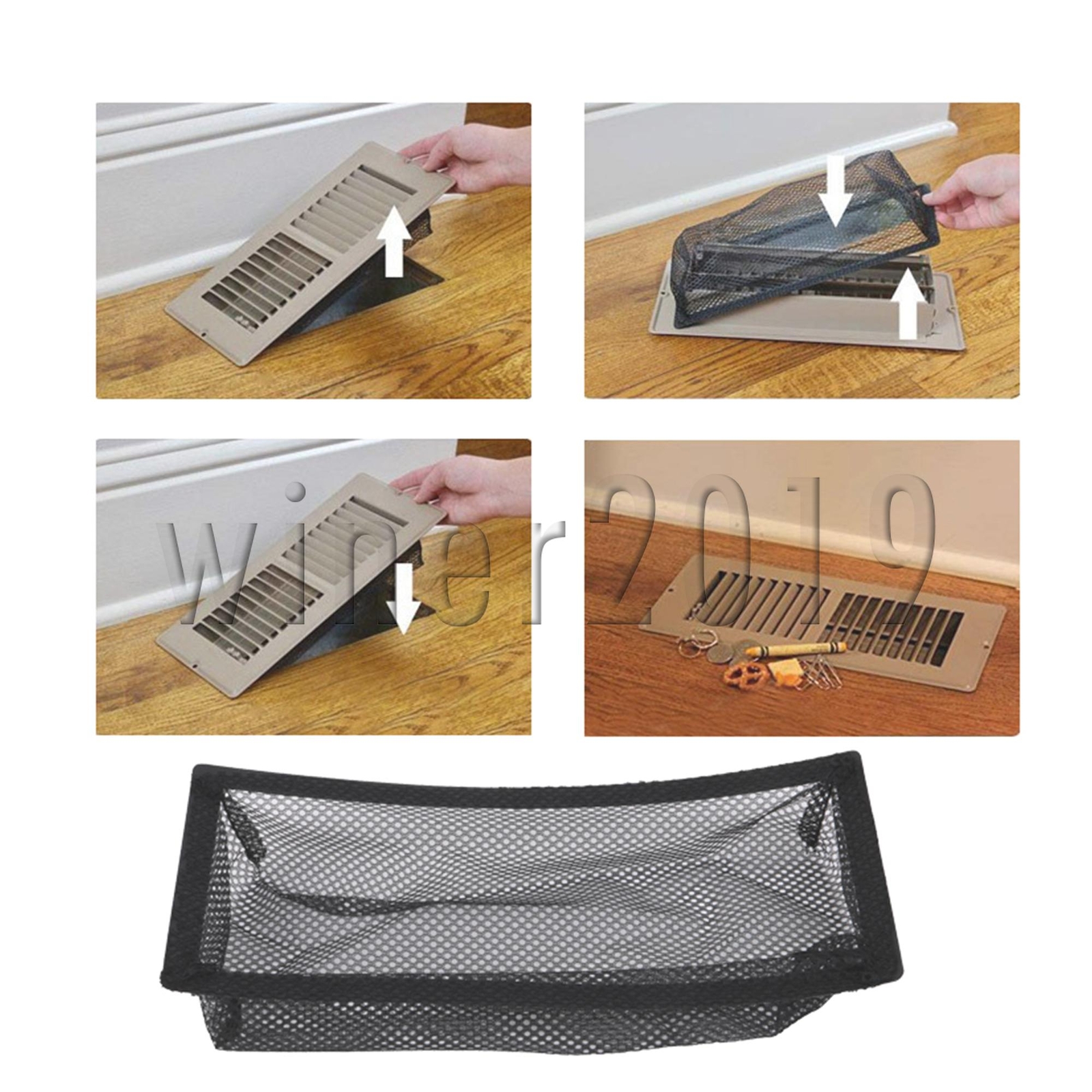 Floor Register Trap Mesh Screen Filters for Home Air Vent Black 4"x10 ...