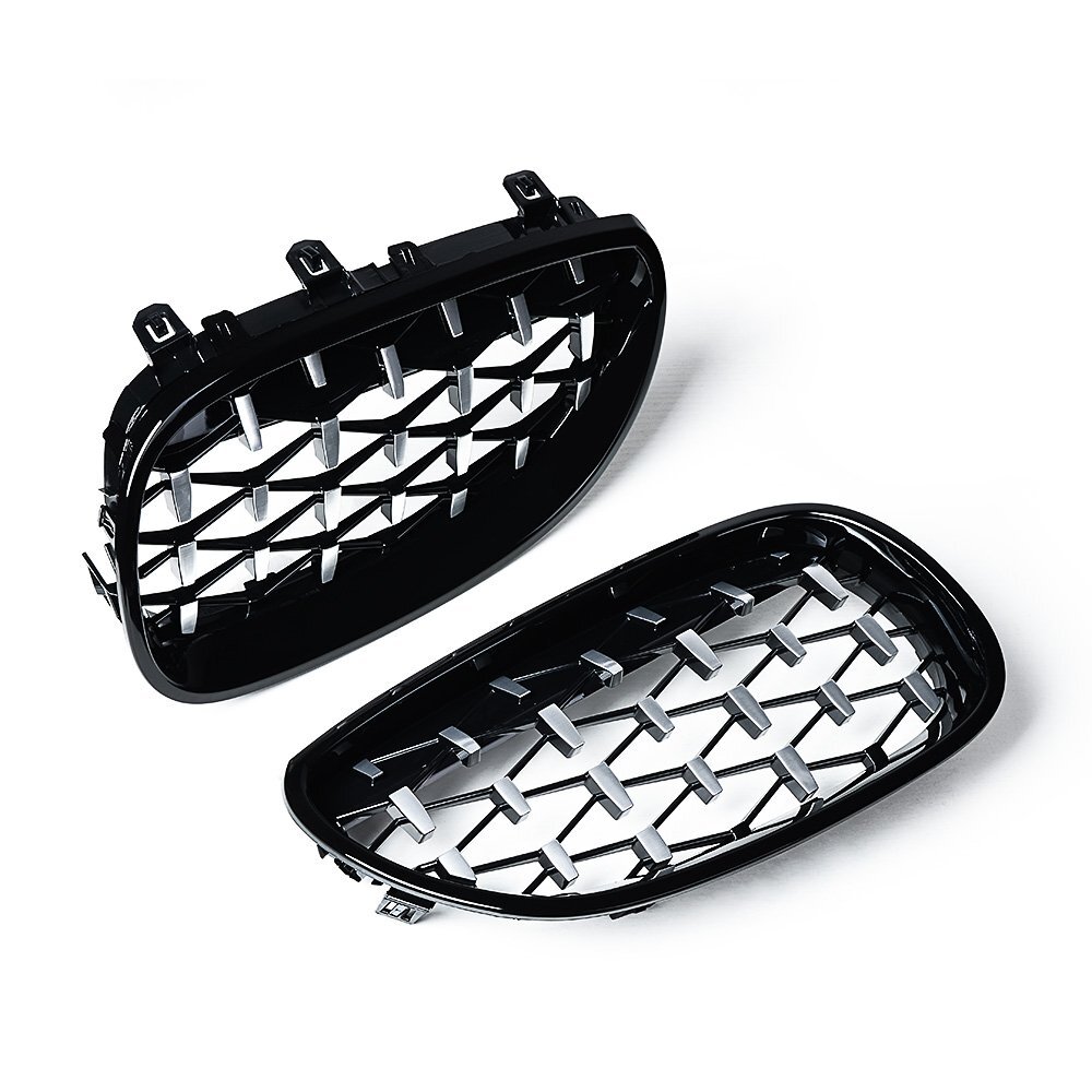 Chrome Black Diamond Front Kidney Grill For BMW E60 E61 525i 530i 528i ...