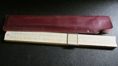 VINTAGE FREDERICK POST 1447 SLIDE RULE SUN HEMMI JAPAN - BAMBOO WITH ...
