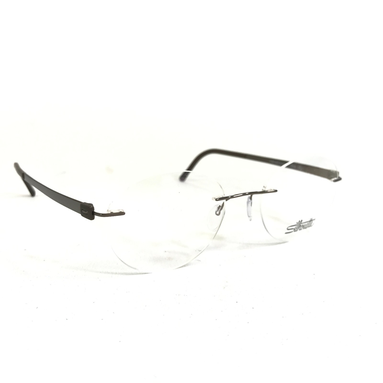 Silhouette Eyeglasses Frames 5447 40 6055 Gray Gunmetal Round Rimless ...