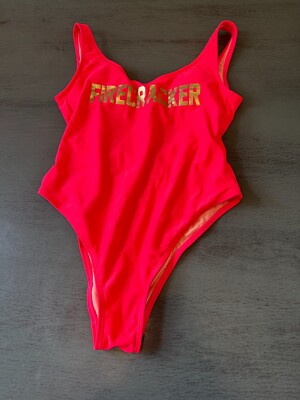FIRECRACKER pink XHILARATION one piece swimsuit size medium | eBay