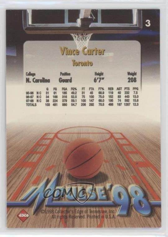 1998-99 Collector's Edge Impulse Vince Carter #3 Rookie RC HOF | eBay