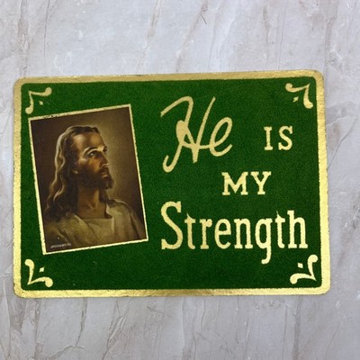 Jesus He is My Strength Christian Witness Motto Wall Plaque 5x7 ...
