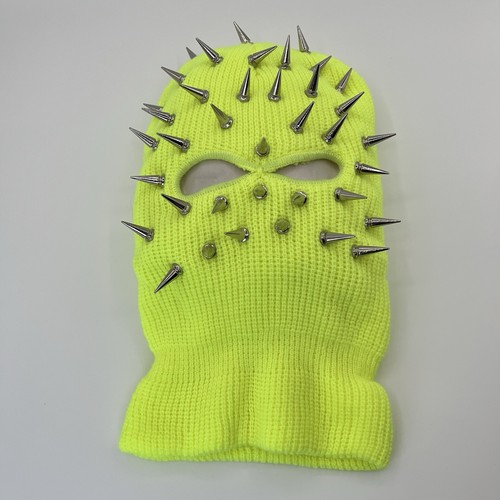 Neon Spiked Ski Mask Balaclava Goth Punk Emo Festival Hat Rave Clubwear ...
