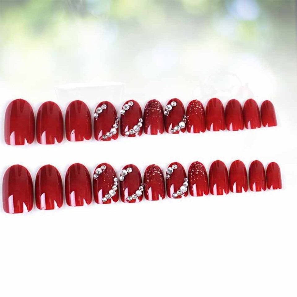 24pcs Nail Paste Nail Patch Nail Art Paste Glitter Beautiful for Women ...