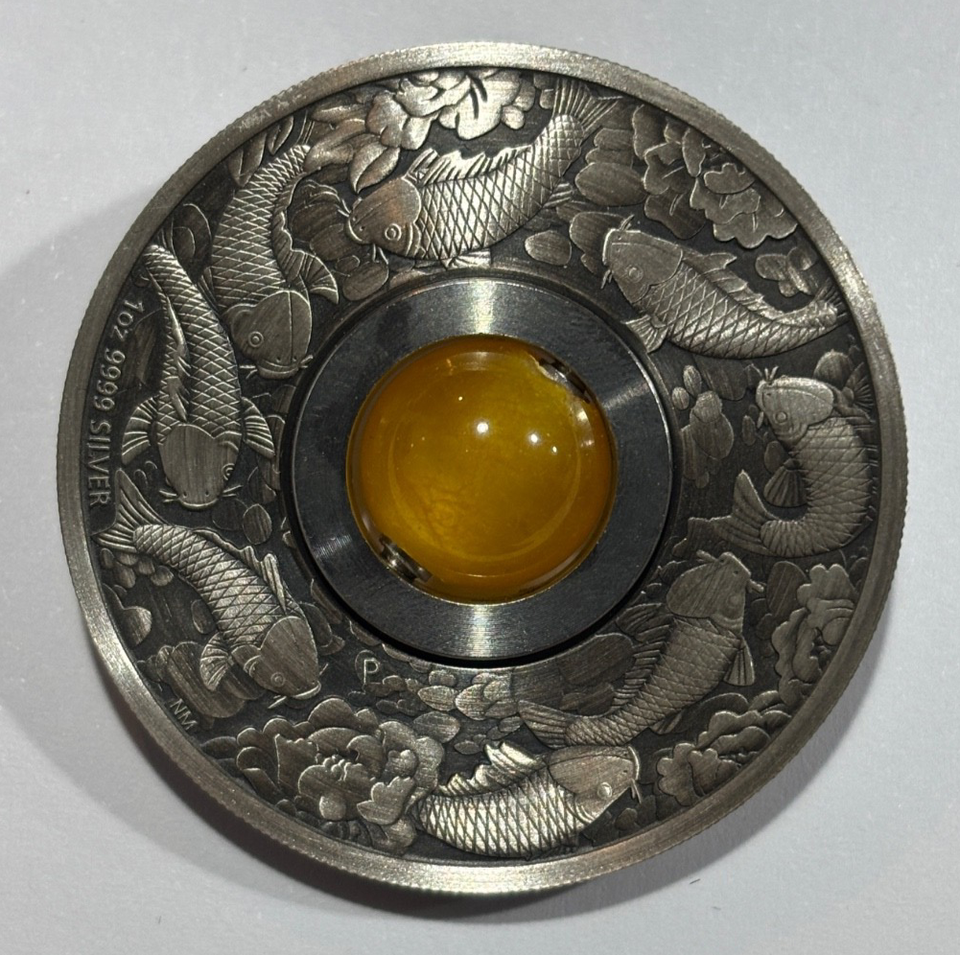 2018 Australia Perth Mint Good Luck Rotating Charm 1oz Silver Antiqued ...