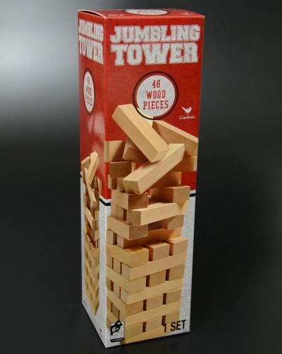 JUMBLING WOOD TOWER CLASSIC PARTY FAMILY FUN GAME 48 WOOD BLOCK PIECES CARDINAL | eBay
