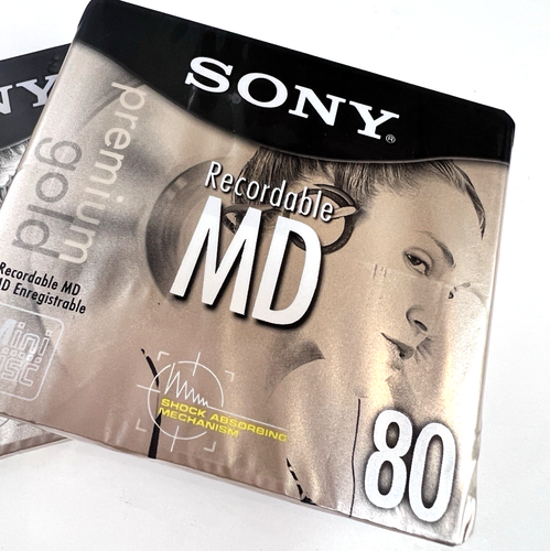 SONY Hi-MD Premium Gold 80 Minute Mini Discs Lot of 2 - (MDW80PL ...