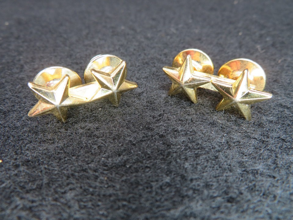 2 Star Rank Gold Shirt Collar Major General Sheriff Police Fire Chief ...