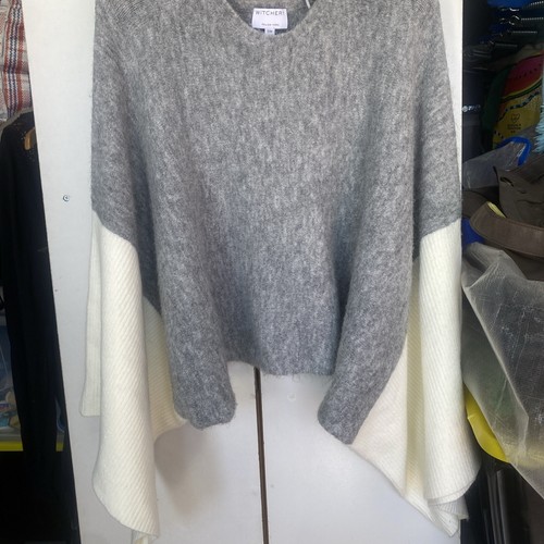 witchery Grey And Cream Pull Over Cape | eBay Australia