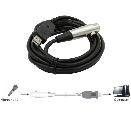 USB Male to 3 Pin XLR Female Microphone Audio Link Cable MIC | eBay ...