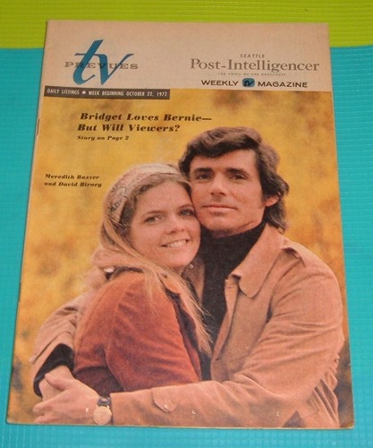 1972 SEATTLE TV GUIDE BRIDGET LOVES BERNIE ARCHIE BUNKER CLORIS ...