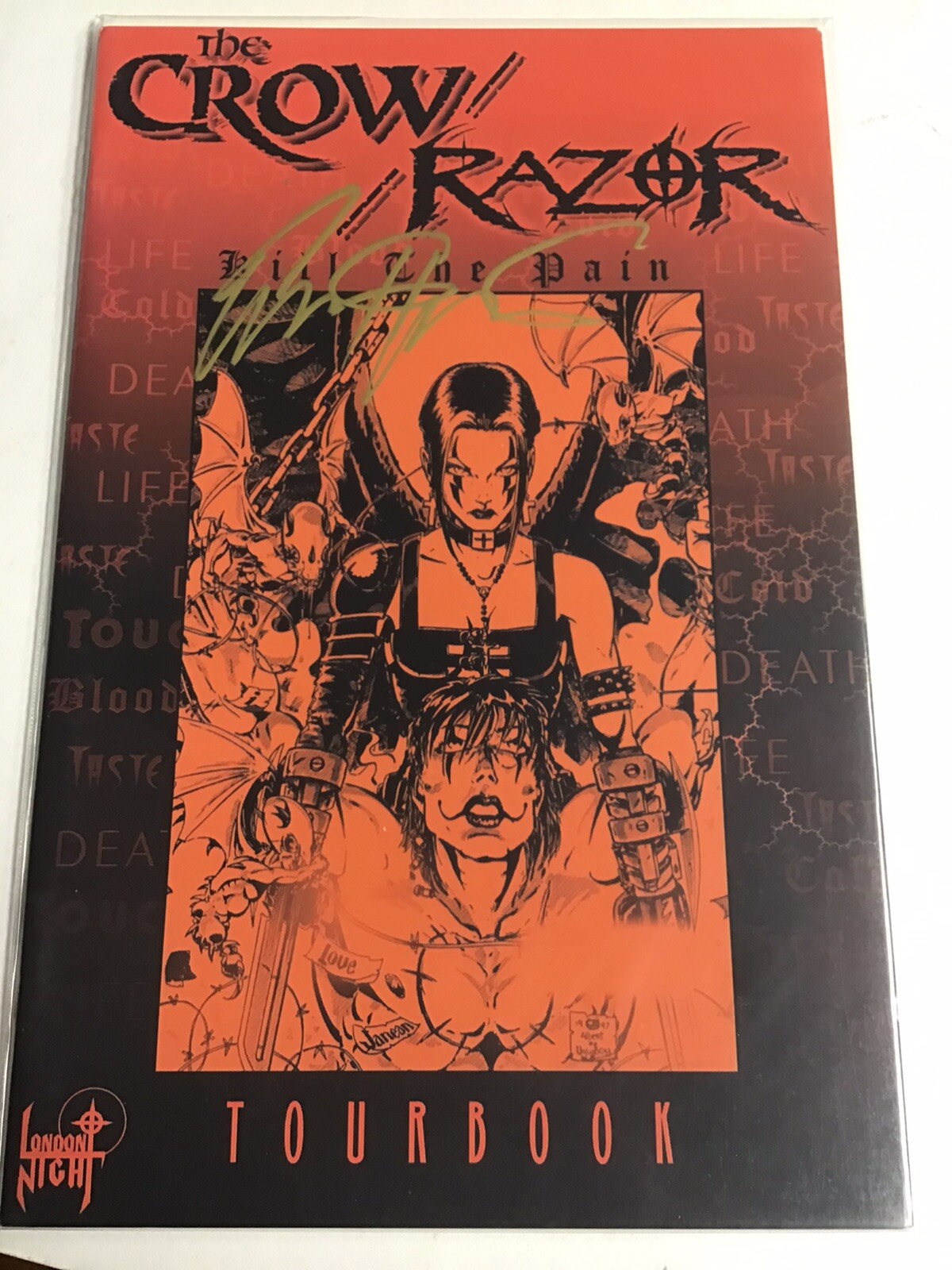 Crow Razor Kill the Pain Tour Book #1C SIGNED BY EVERETT HARTSOE Orange ...
