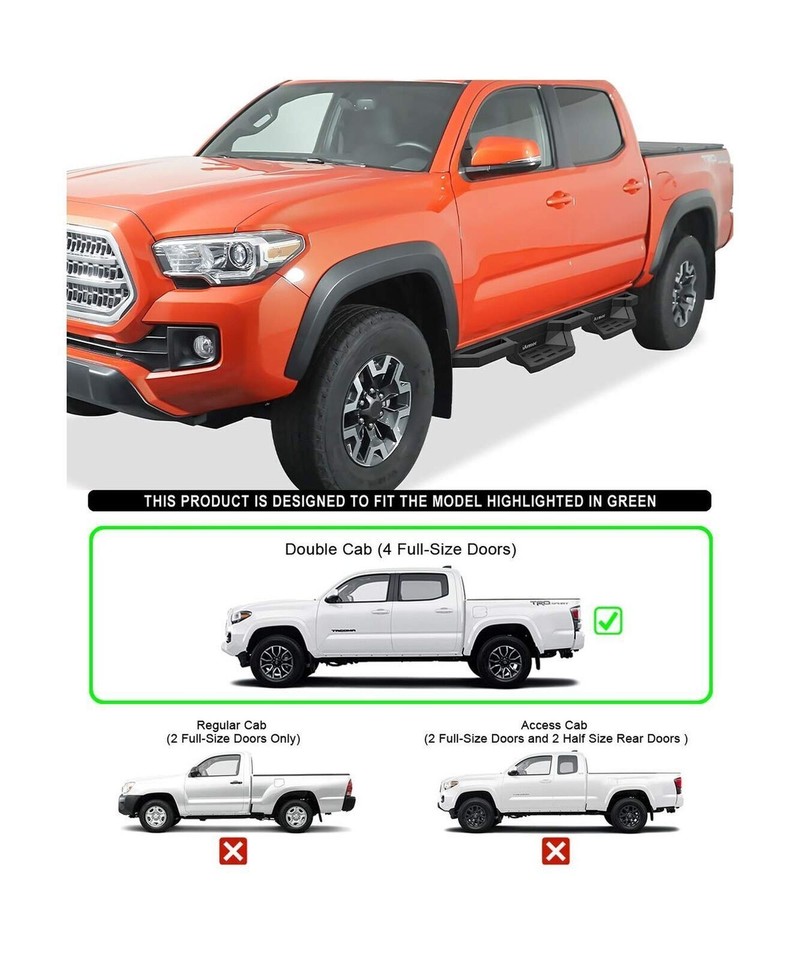 APS Stainless Steel Pocket Steps Running Boards Compatible with Tacoma ...