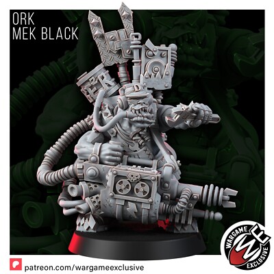 Ork Mek Black Wargame Exclusive Flash Gitz Big Mek Gun Battery Mekboy ...