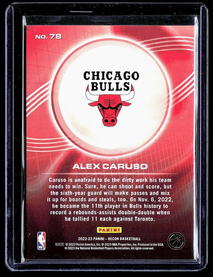 2022-23 Panini Recon Holo Purple /49 Alex Caruso 29/49 Miami Heat #78 ...
