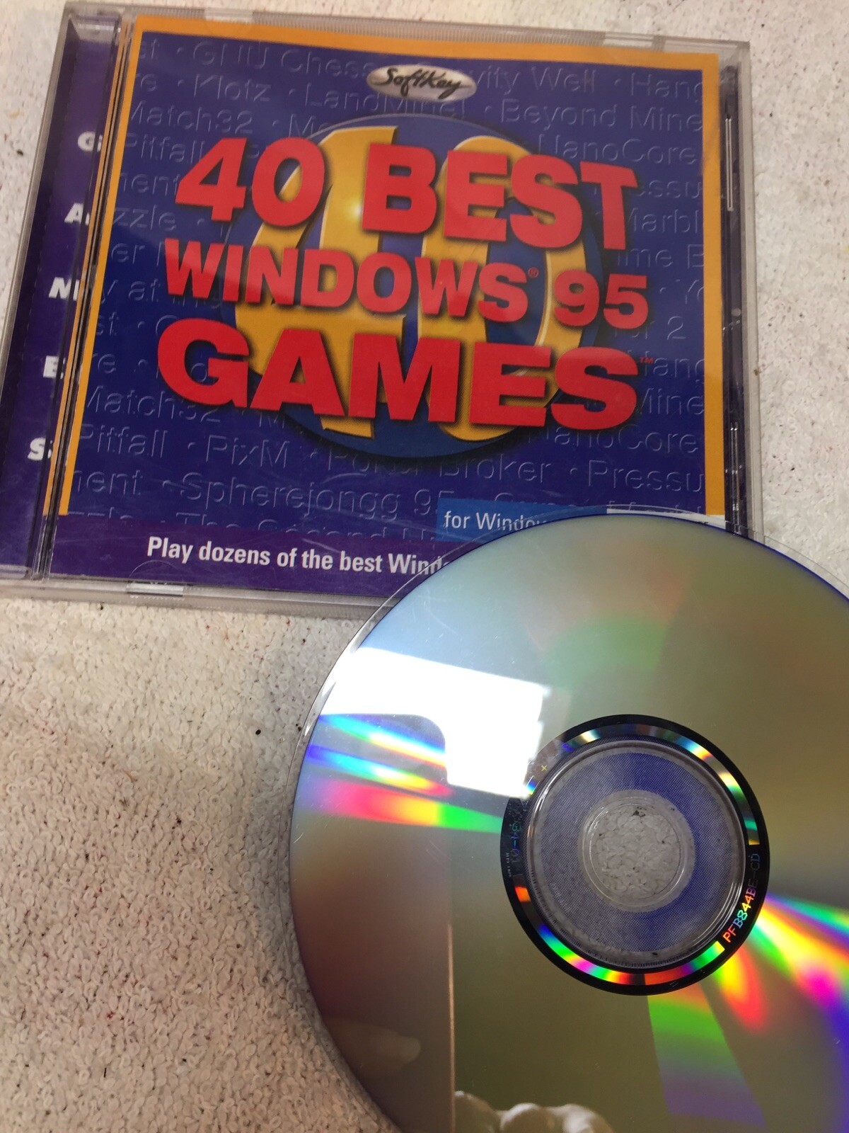 1996 Softkey 40 Best Windows 95 Games PC CD Vintage Old Good Condition ...