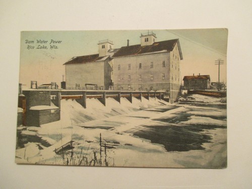 Rice Lake Wisconsin Postcard Dam Water Power WI | eBay