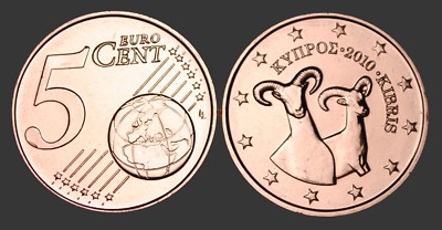 2010 Cyprus 5 Cent Coin BU Very Nice Uncirculated From Mint Roll KM# 80 ...