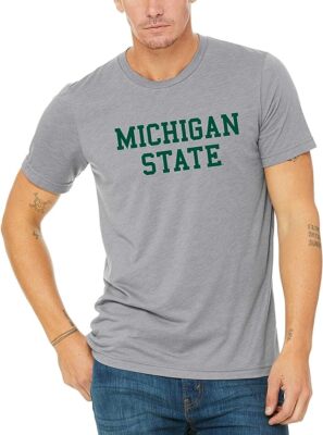 Michigan State Spartans Athletic Grey Tri blend Quality Tee NCAA Basic ...