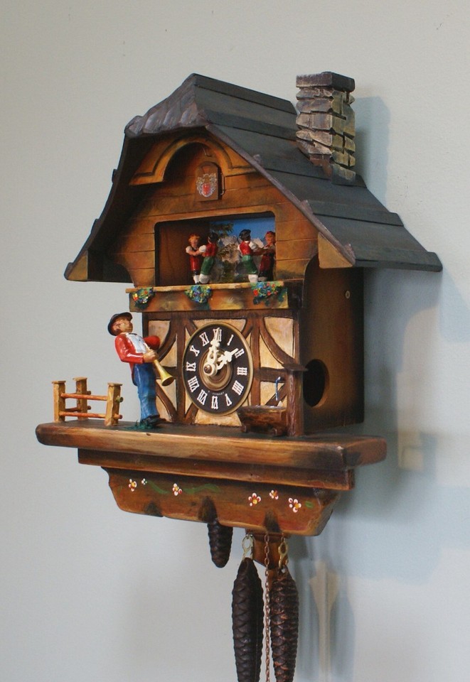 trumpeter cuckoo clock germany black forest vintage one of a kind ...