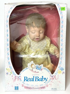 Vintage 1984 Hasbro Real Baby Judith Turner 21” Sleeping Eyes Weighted ...