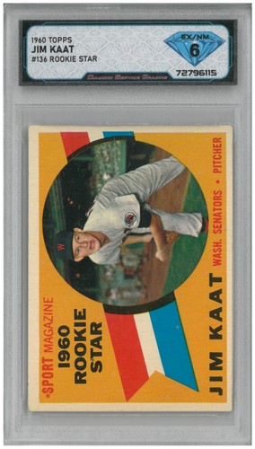 1960 Topps JIM KAAT #136 Rookie Star 💎 DSG 6 EX/NM | eBay