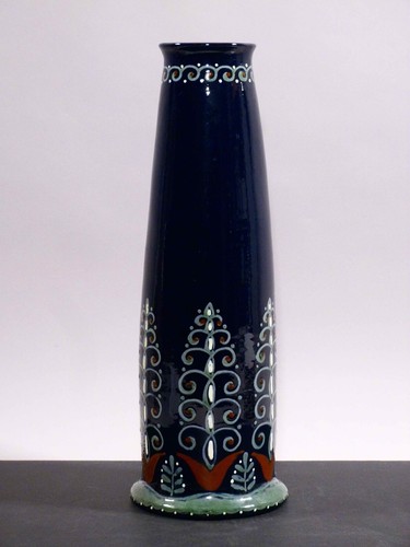 jh1/3 Alfred Kusche Karlsruher Majolika Jugendstilvase ~ 1910 Nr. 2205 ...