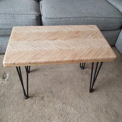 Unique plywood herringbone pattern coffee/side table. Handmade | eBay UK