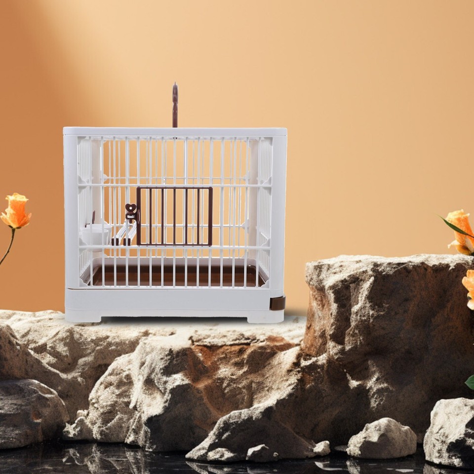 Large Parrot Cage for Travel Portable Bird Carrier with Perch Stand ...