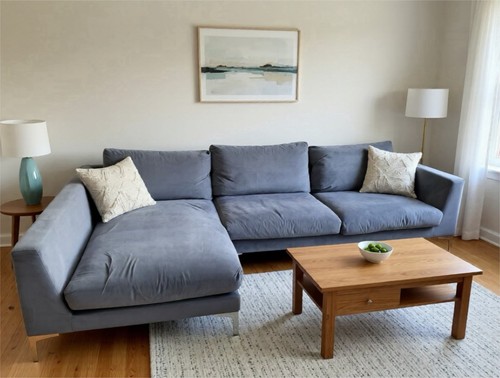 Dfs grey L shape Velvet sofa | eBay UK