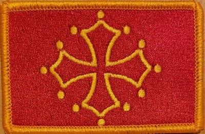 Toulouse France Flag Iron-On Patch Patch Occitan Cross GOLD Border #02 ...