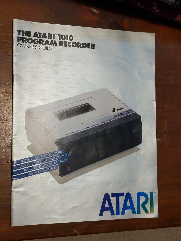 Atari 1010 Program Recorder Owner’s Guide Manual | eBay