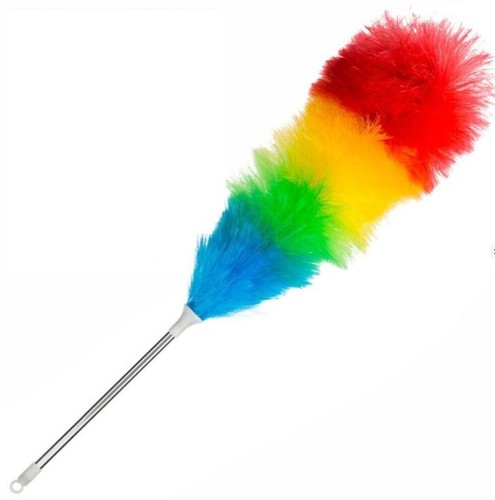 ANTISTATIC DUSTER LONG HANDLE FEATHER LONG HYGIENIC BRUSH 65CM FLUFFY ...