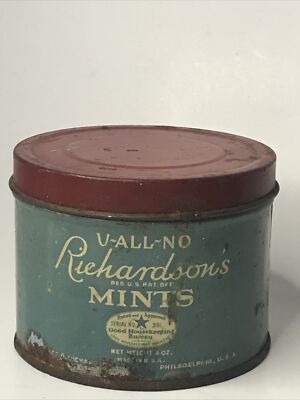 Vintage Richardson Old Fashion After Dinner Mints Tin EMPTY 4 oz. U-ALL ...