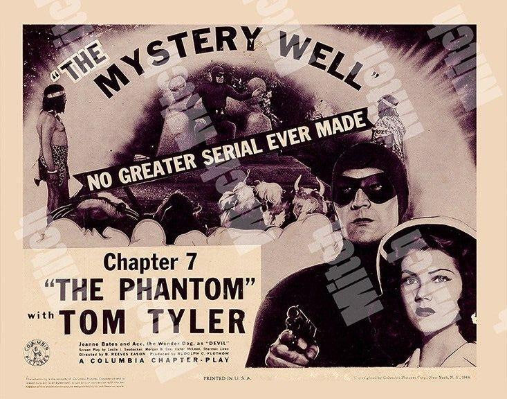THE PHANTOM 1943 CHAPTER 7 MYSTERY WELL TOM TYLER 11 X 14 LOBBY TITLE ...