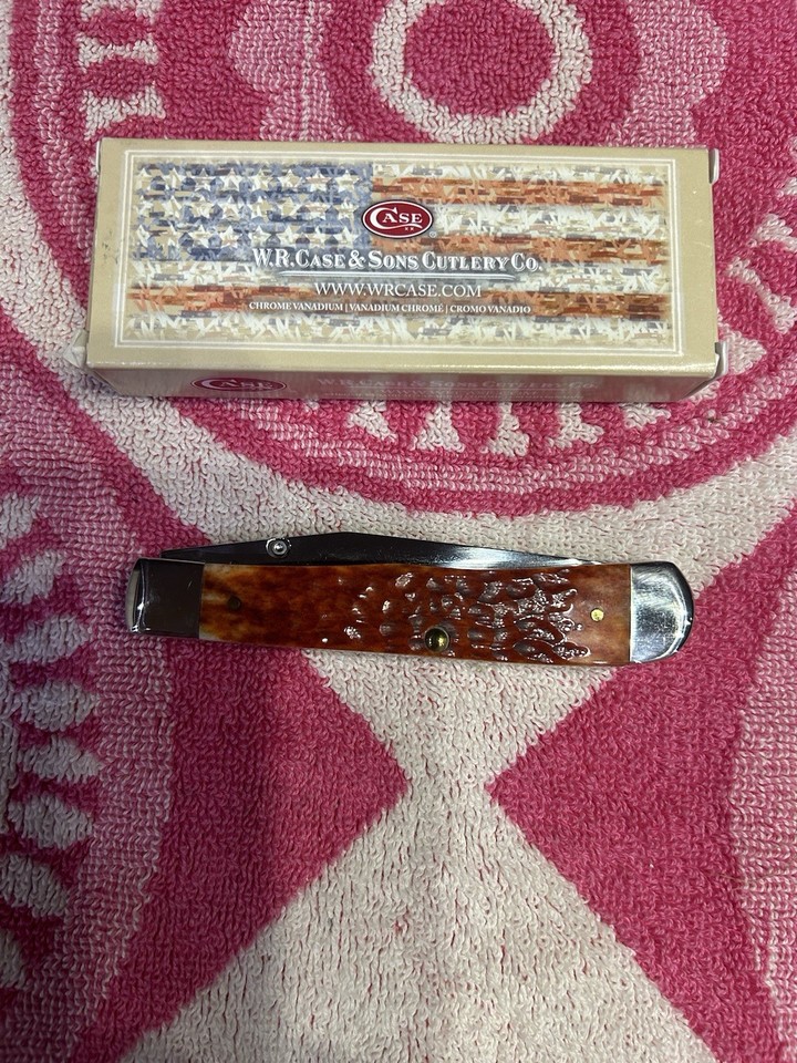 Case Rare CV 2018 Chestnut Bone TrapperLock (6154L) Knife | eBay