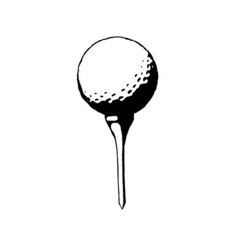 Golf Ball On Tee Drawing
