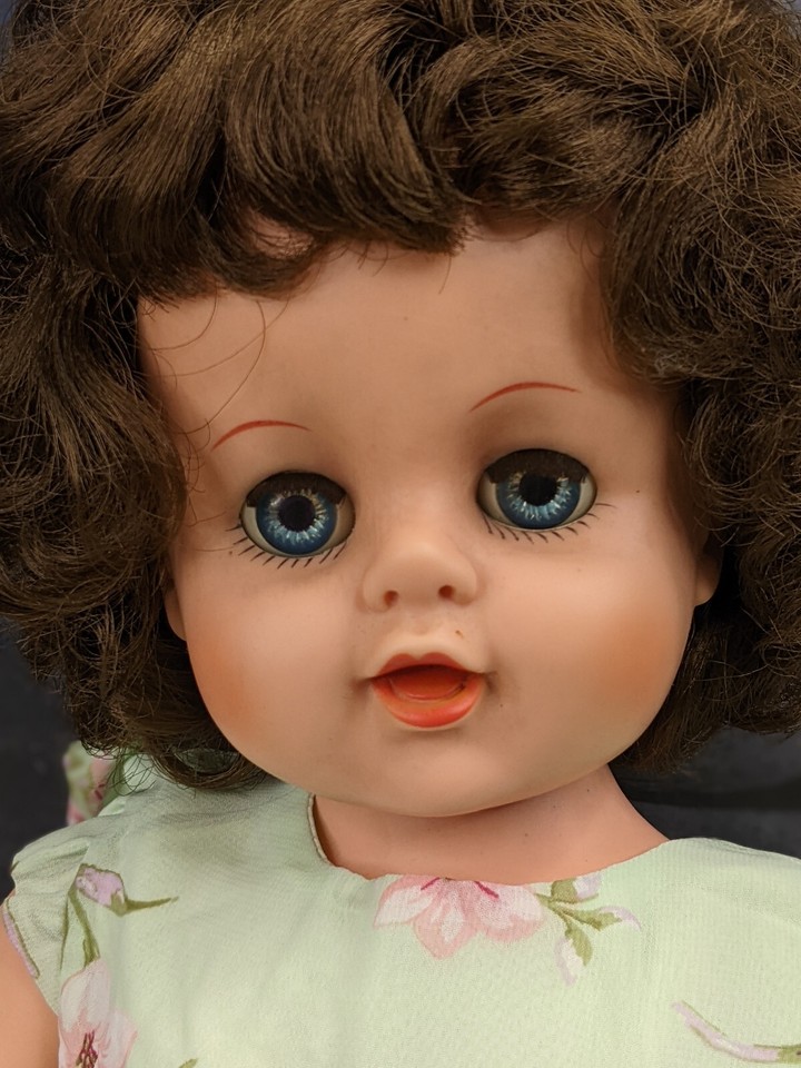 Vtg 50s Eegee Vinyl Baby Doll Squeaker Sleep Eyes LUV-ABLE SKIN DOLL 21 ...