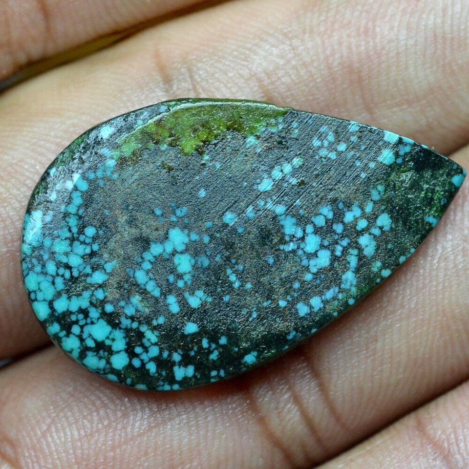 24.35 Cts 100% Natural Spiderweb Turquoise Egypt Cabochon 22 x 36mm ...