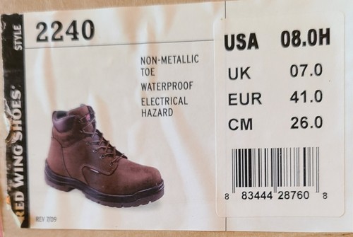 New Red Wing Men's Work Boot Style 2240 Size 8 | eBay