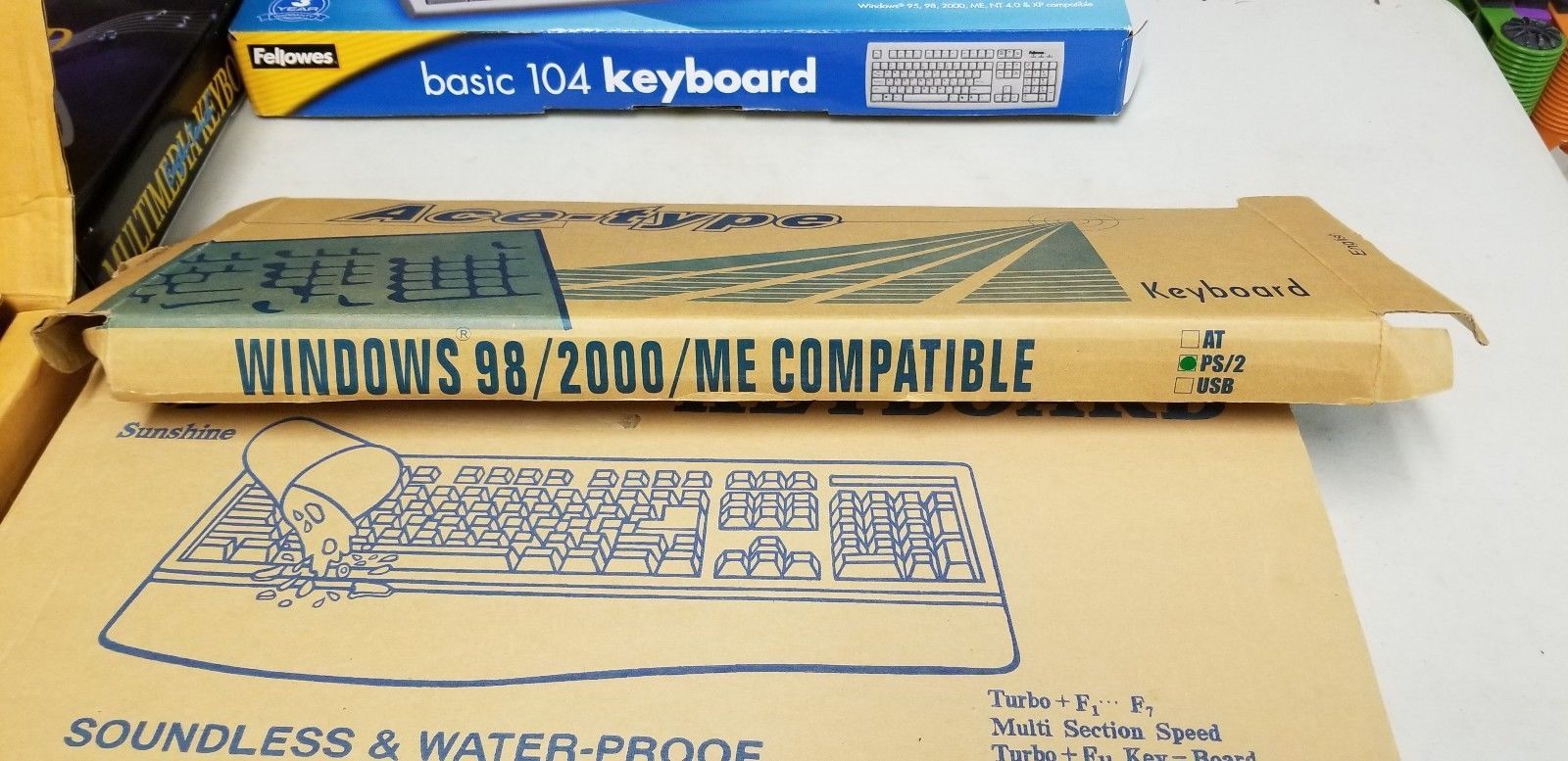 NEW VINTAGE COMPUTER KEYBOARD WINDOWS 95 98 2000 ME XP FELLOWS PS/2 LOT ...