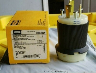 Hubbell Wiring Device Hbl2321 20A Twist-Lock Plug 2P 3W 250V L6-20P | eBay