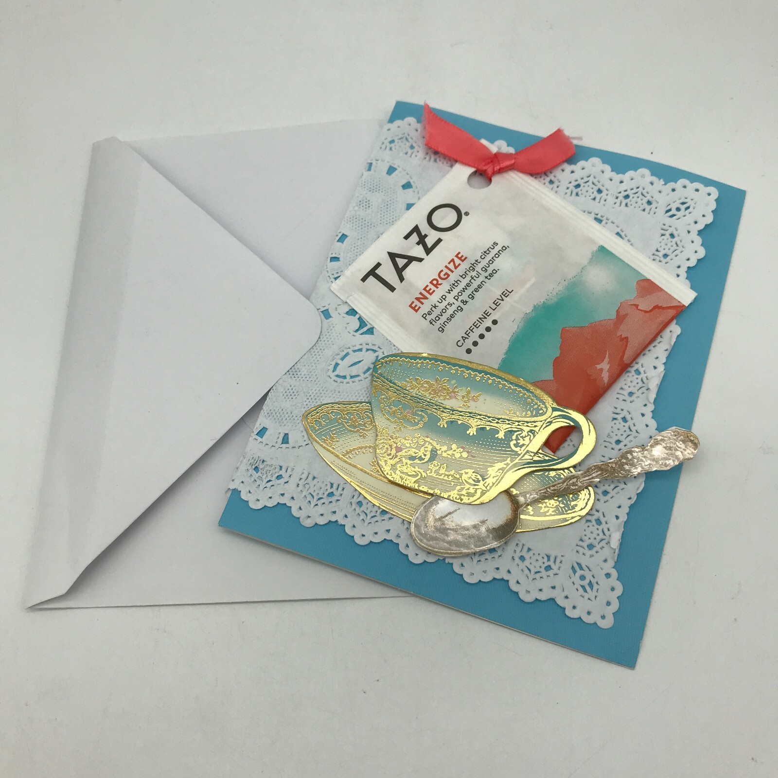 Handmade Friend Tea Time Greeting Card with Tea Bag | eBay