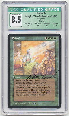 Graded Signed Rebirth CGC 8.5 Legends Artist Mark Tedin MTG Magic Ante ...