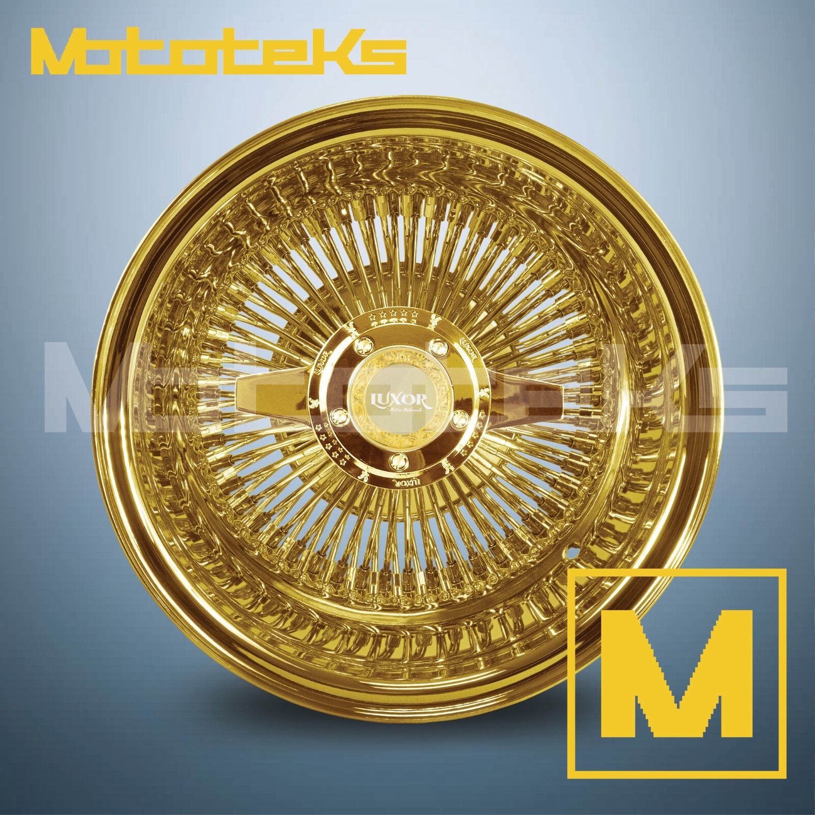 17X9 LUXOR WIRE WHEELS 100 STRAIGHT REV RIMS 24K ALL GOLD WHEEL SET | eBay