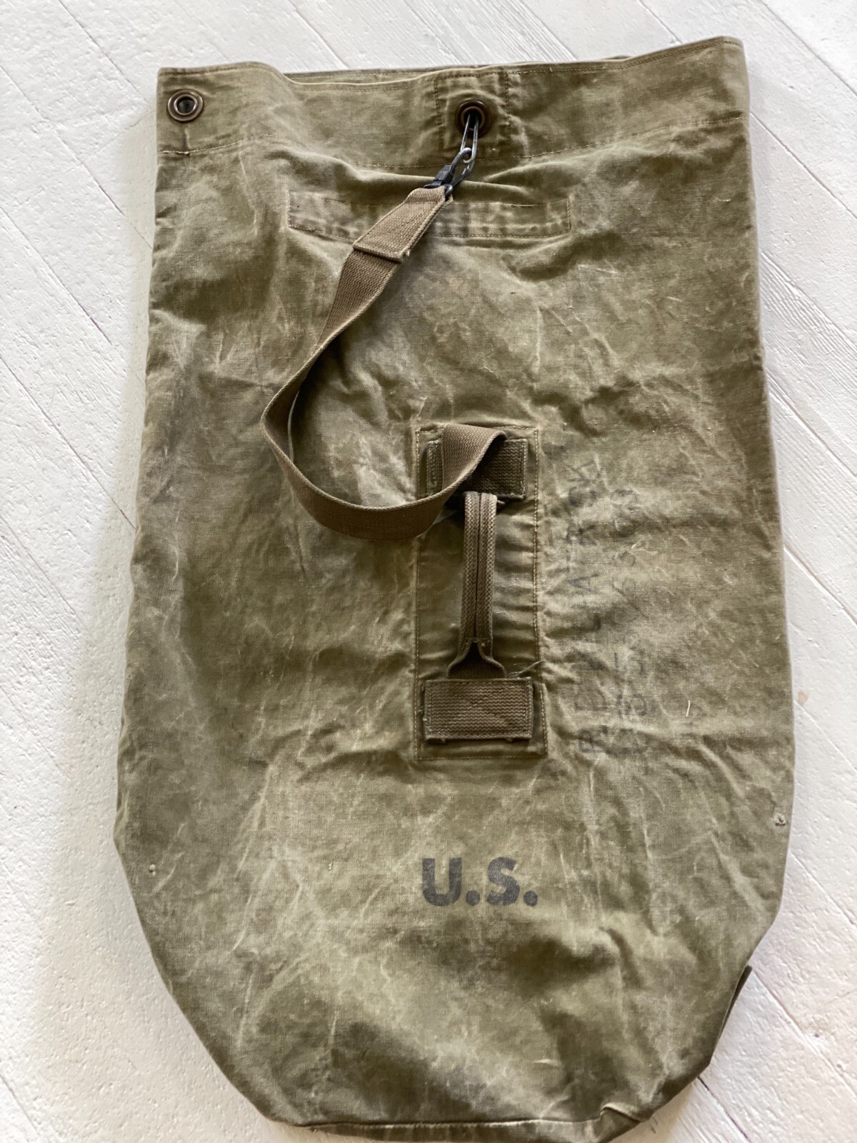 Vintage US Military Issue Top Load Canvas Duffle Bag Richard Kilpatrick ...