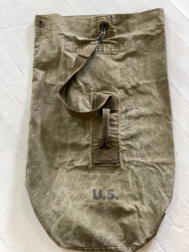Vintage US Military Issue Top Load Canvas Duffle Bag Richard Kilpatrick ...